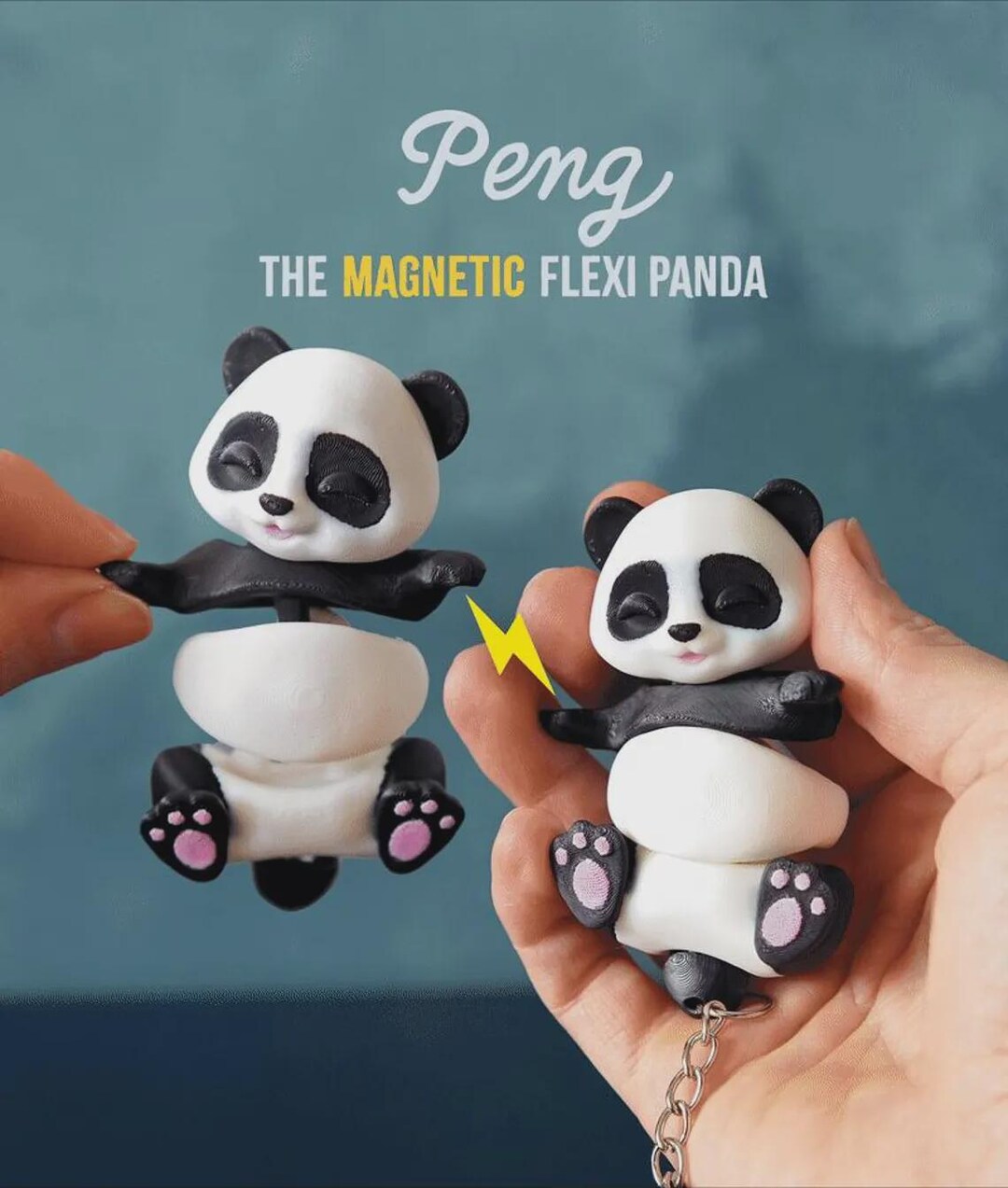 Peng the Flexi Panda – Magnetic Hand-holding Companion, 3D Printed ...