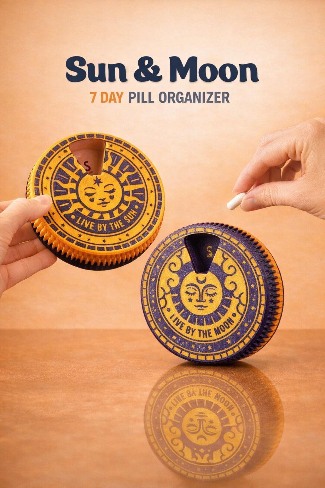 Sun & Moon Pill Organizer – Celestial Medicine Pill Box, Unique Travel ...