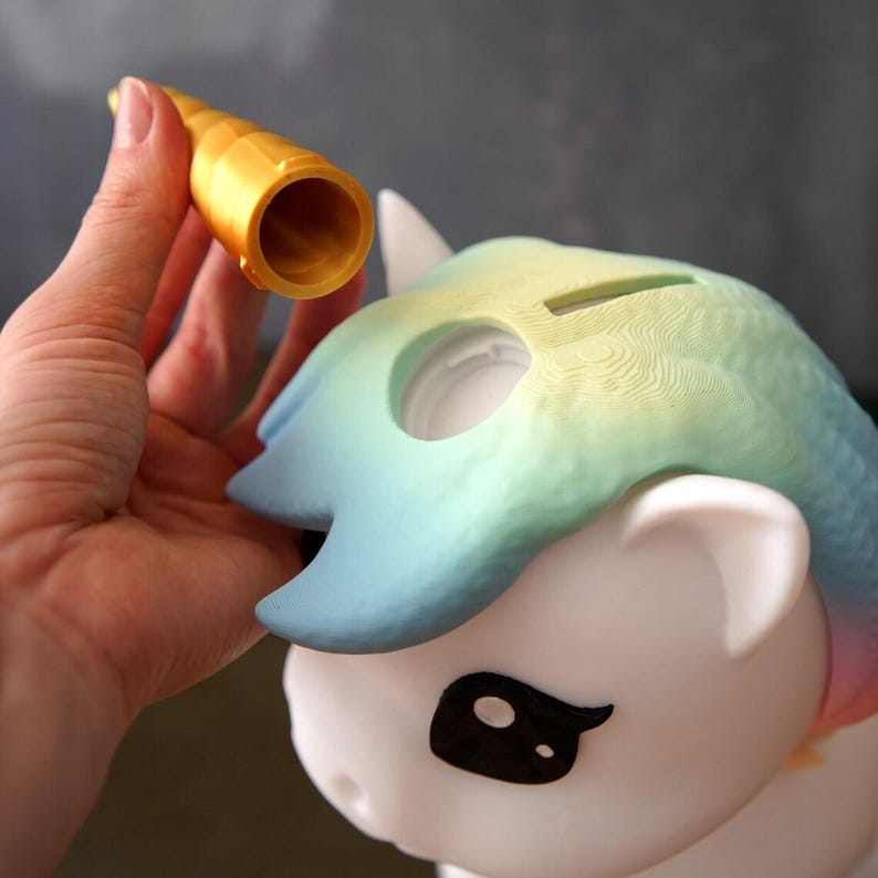 Unicorn Piggy Bank – Cute 3D Printed Coin Bank for Kids, Magical ...