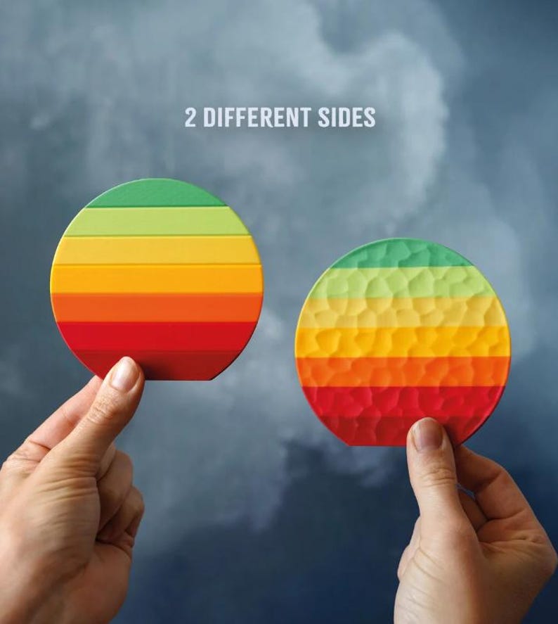 Sundowner Coaster Set – 3D Printed Sunset Drink Coasters, Cactus Desert ...