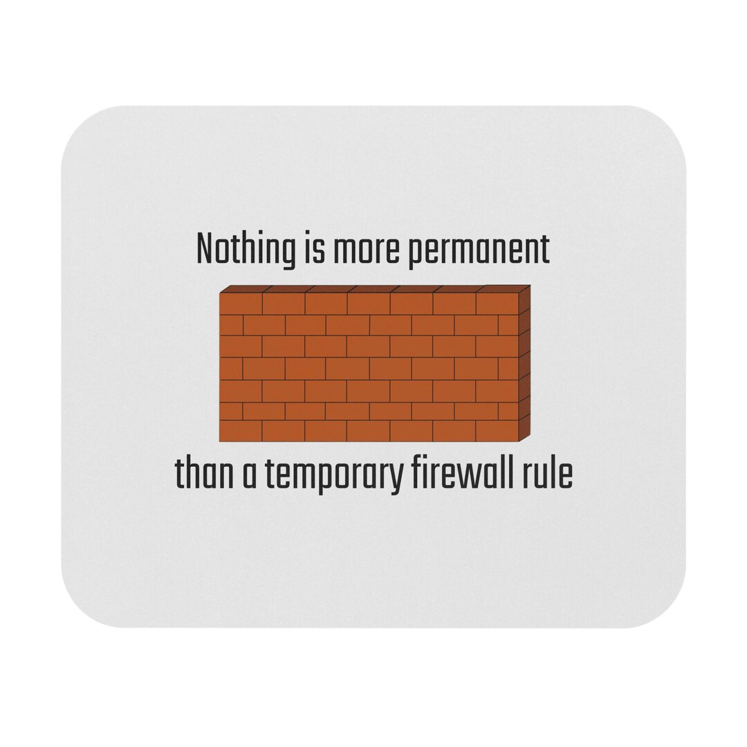 Funny Firewall Rule Mouse Pad: Geeky Programmer Desk Decor - Etsy