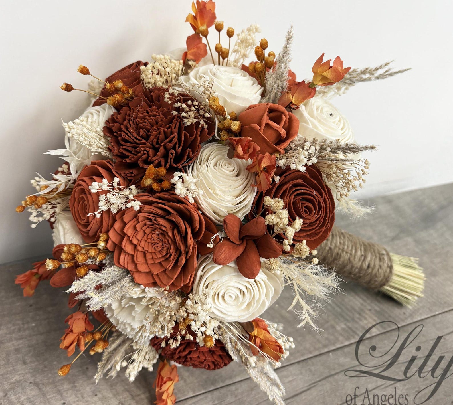 Wedding Bouquet, Bridal Bouquet, Sola Flower, Wedding Flower, Wooden ...