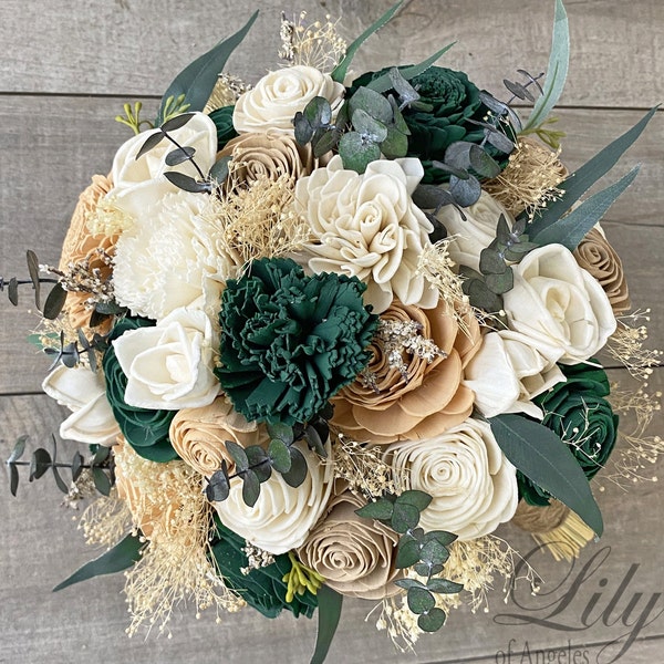Wedding Bouquet on Wooden Table - Etsy