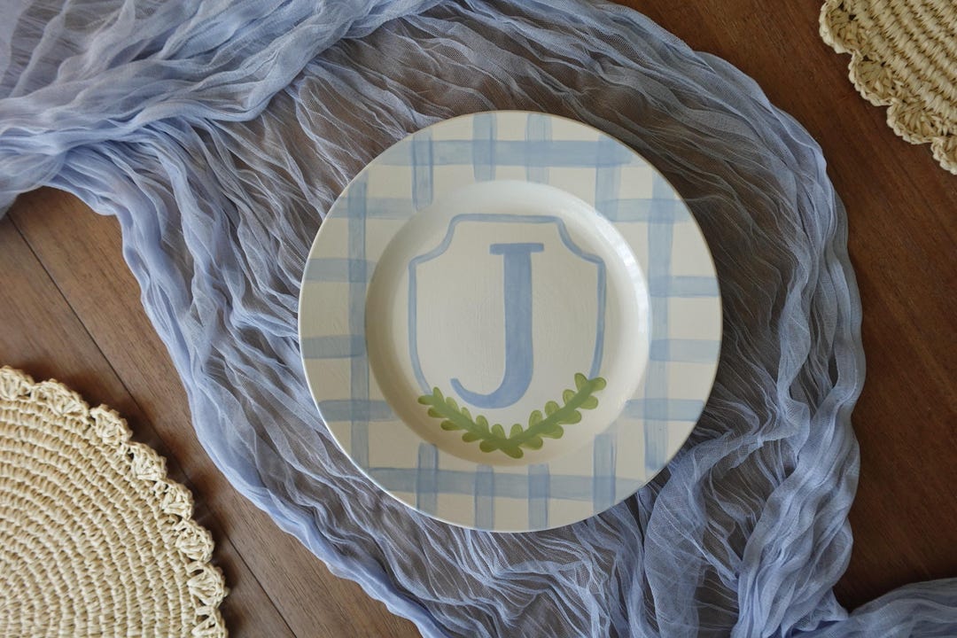 Custom Keepsake Plate | Wedding Crest or Baby Name Plate With Monogram ...