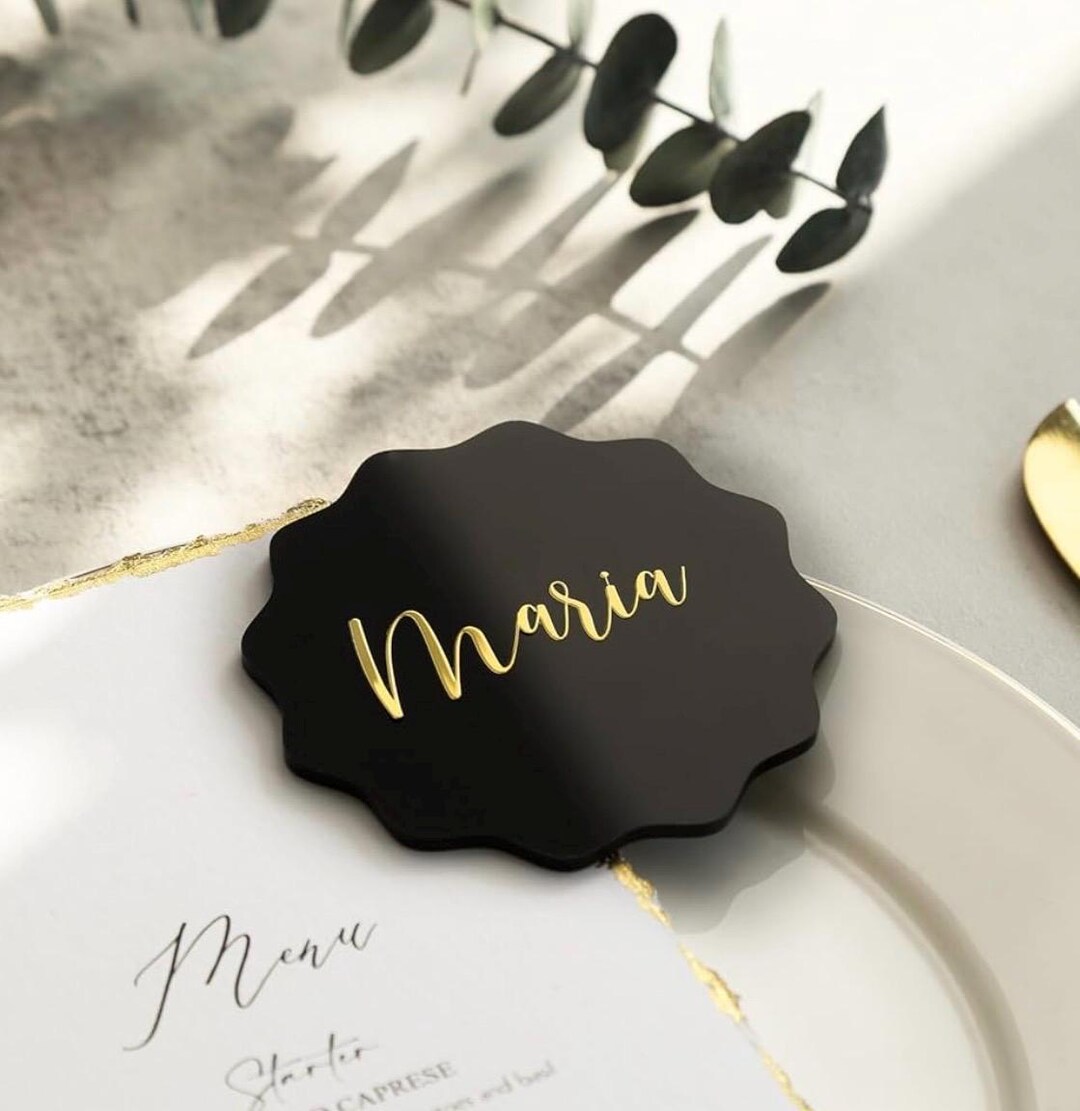 Personalized Acrylic Wedding Place Card – Modern Guest Name Tag for ...