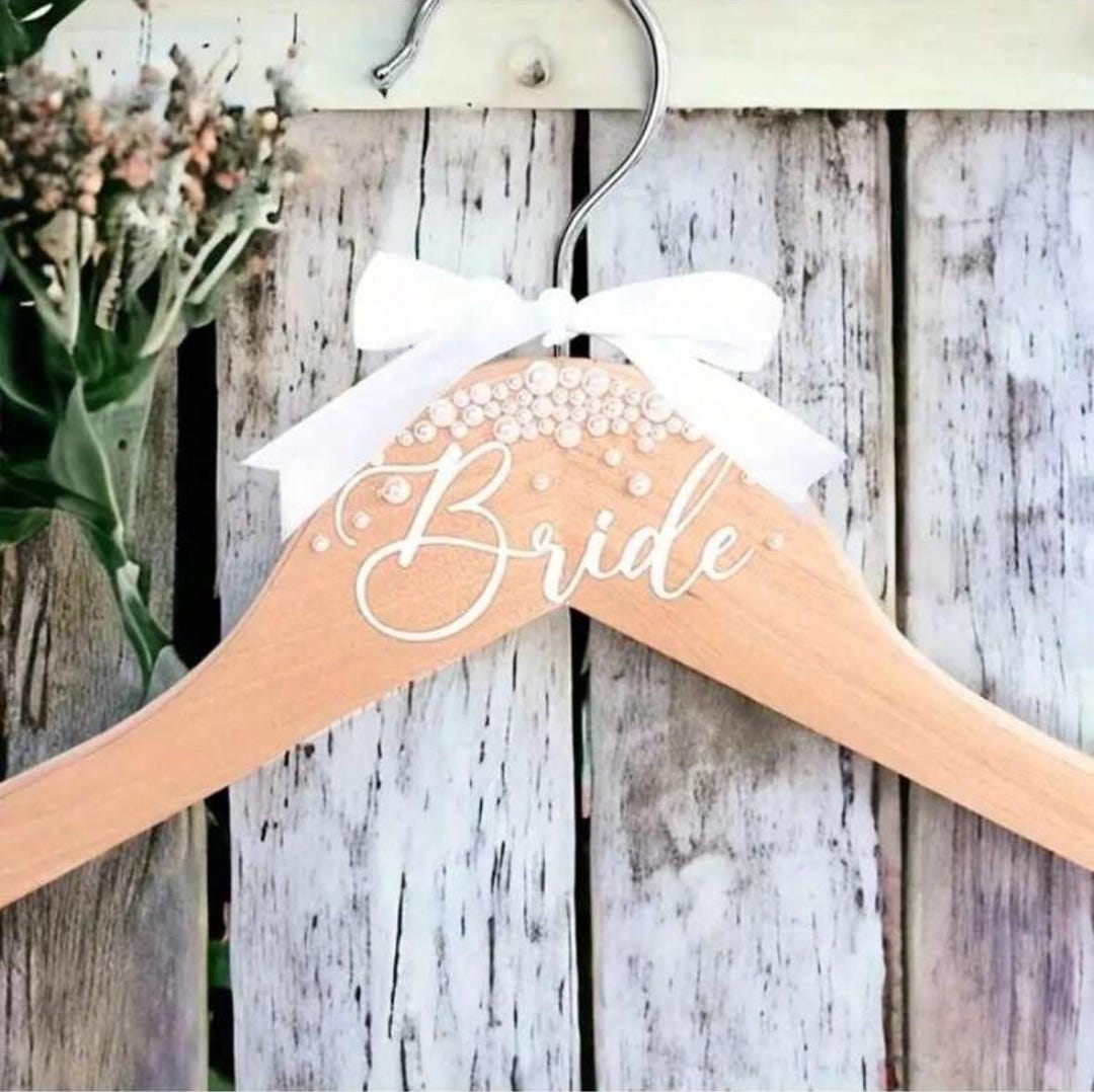 Personalized Bride Wedding Dress Hanger – Custom Name Bridal Keepsake ...