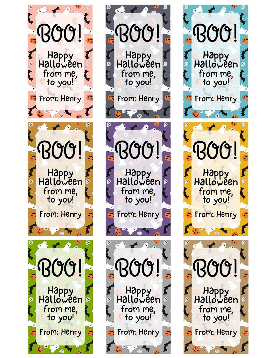 BOO! Halloween Gift Tags & Treat Tags: DIY Template (canva) - Etsy