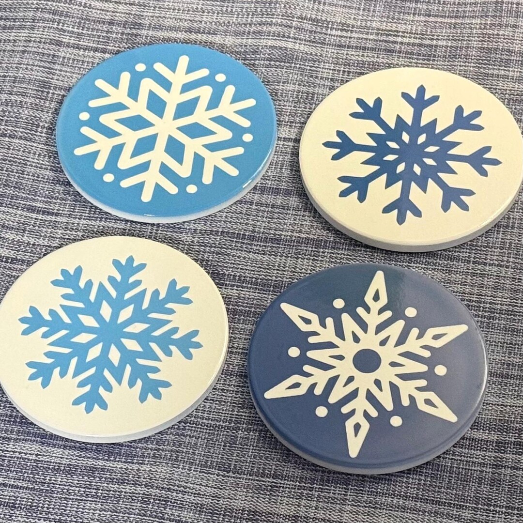 Snowflake Coaster Set - Etsy