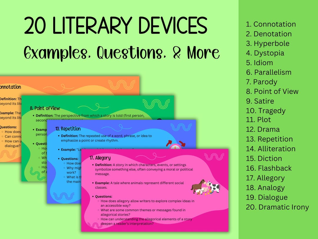 Literary Devices Worksheets, Middle and High School ELA Resource ...