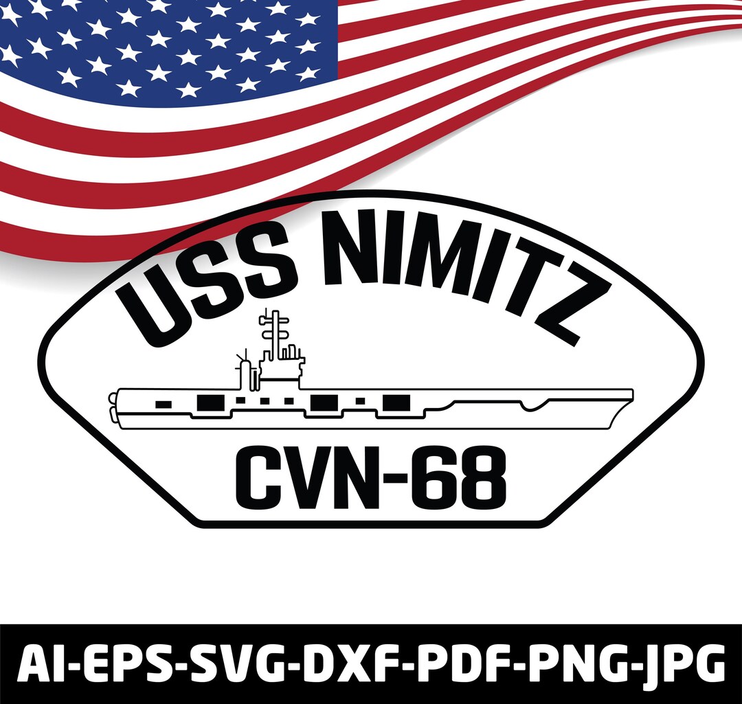 USS Nimitz Cvn 68, Vector, SVG, Aircraft Carrier, Cricut, Line Art ...