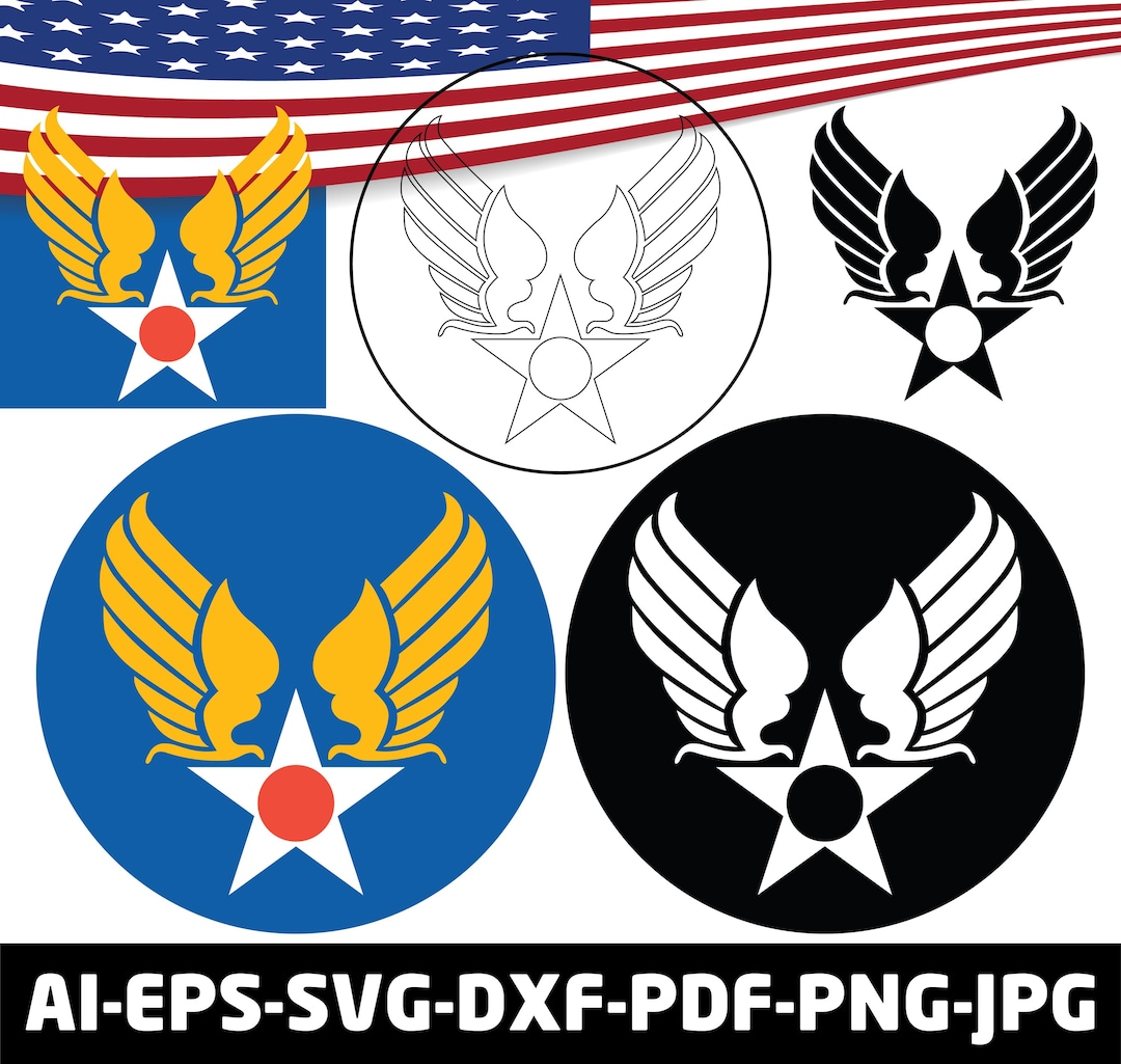 US Army Air Corps Hap Arnold Wings Svg Bundle Vector, Cricut, Cut File ...