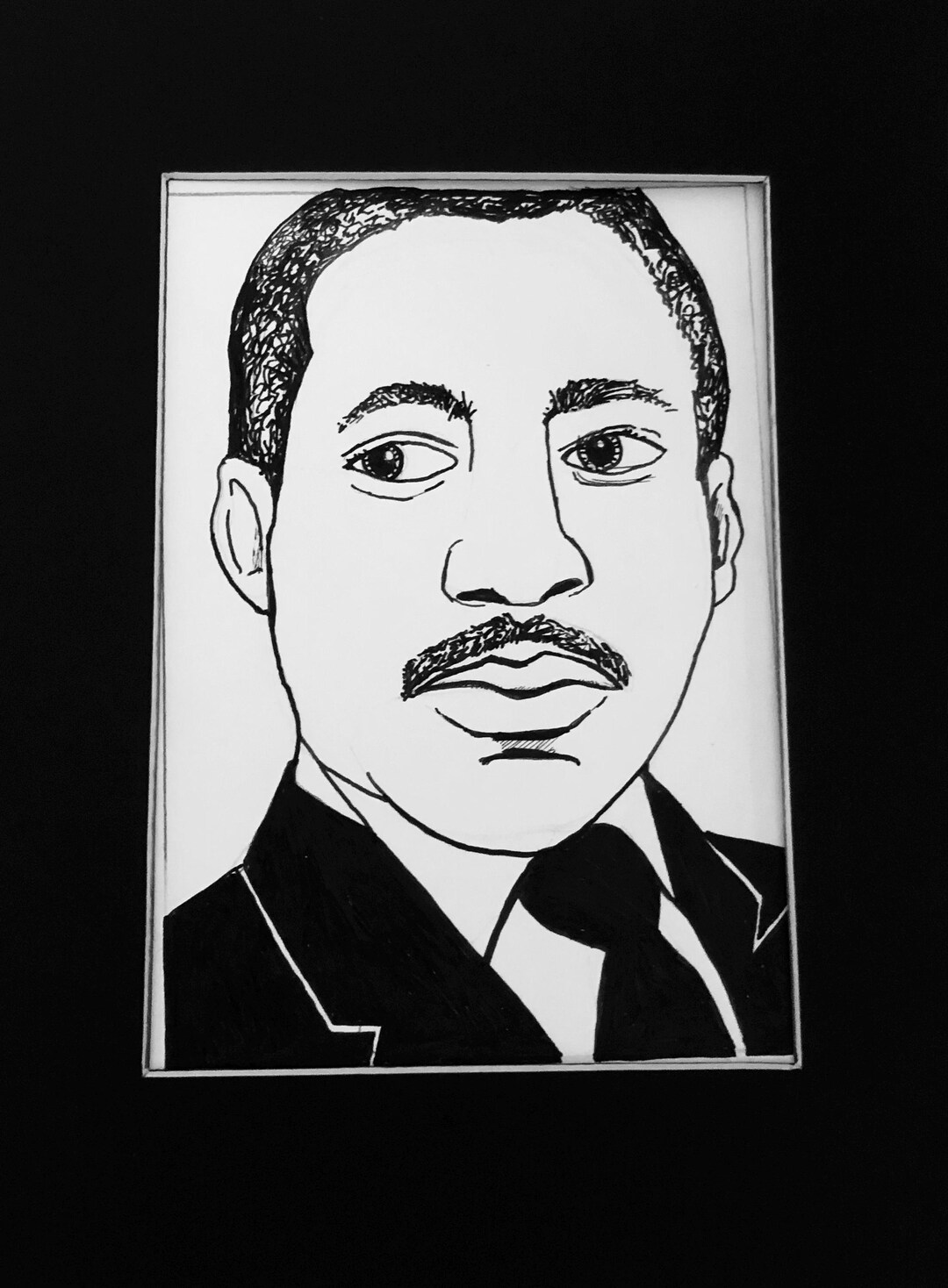 Martin Luther King Jr.- 7x9" Ink Drawing on 8x10" Black Mat - Etsy