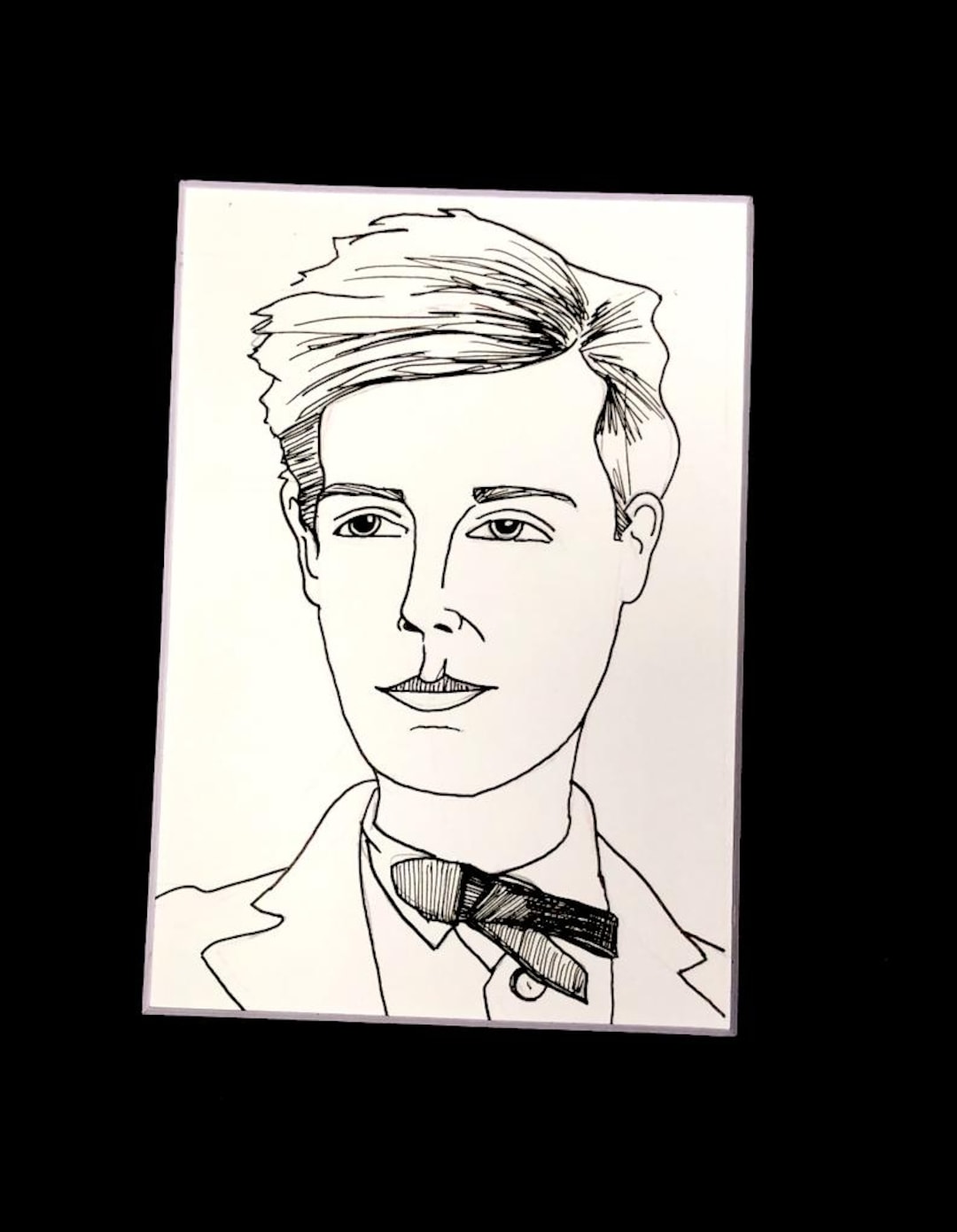 Arthur Rimbaud-7x9" Ink Drawing W/8x10" Black Mat - Etsy