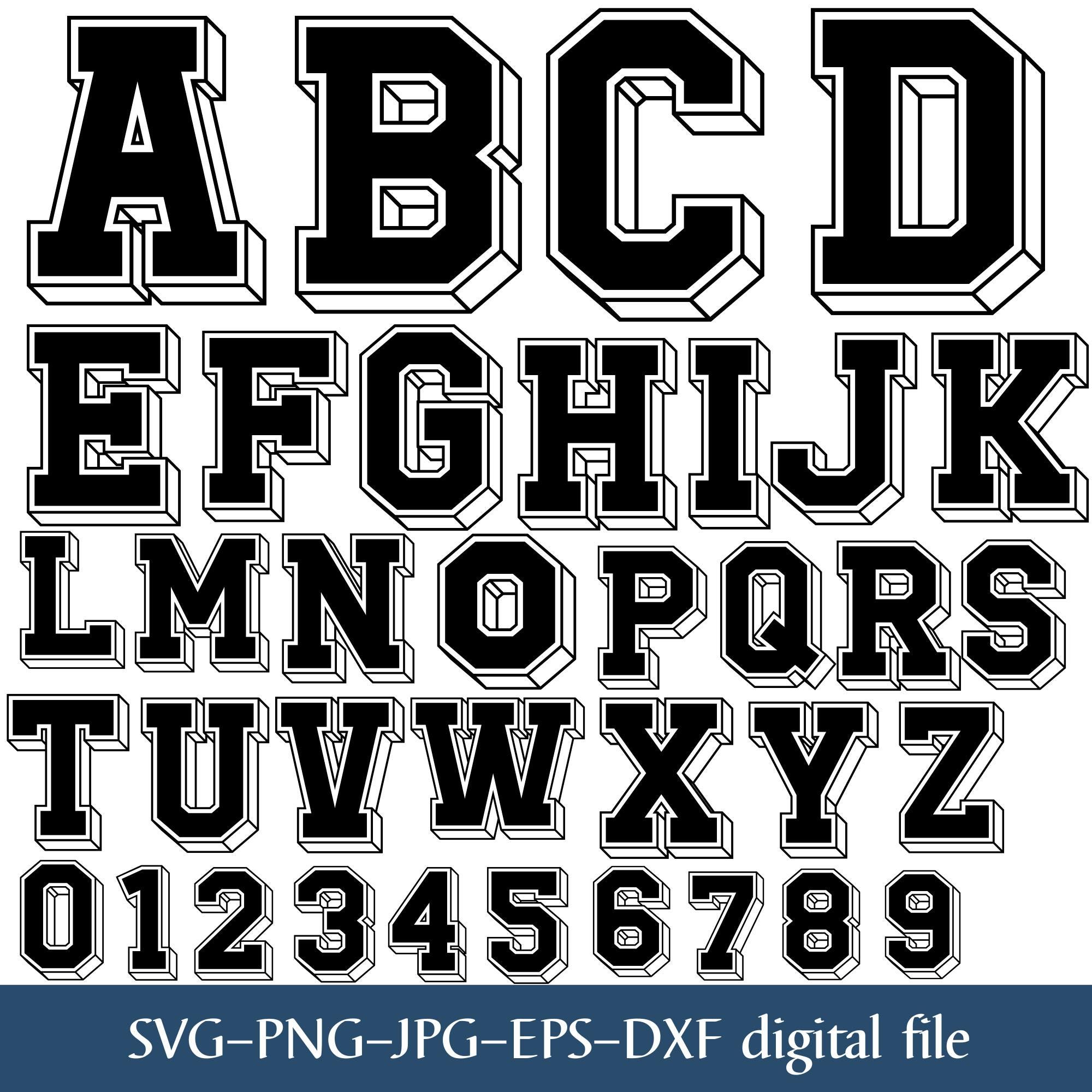 Varsity Font Svg, Jersey Font Svg, Varsity Letters Svg, Sports Football ...