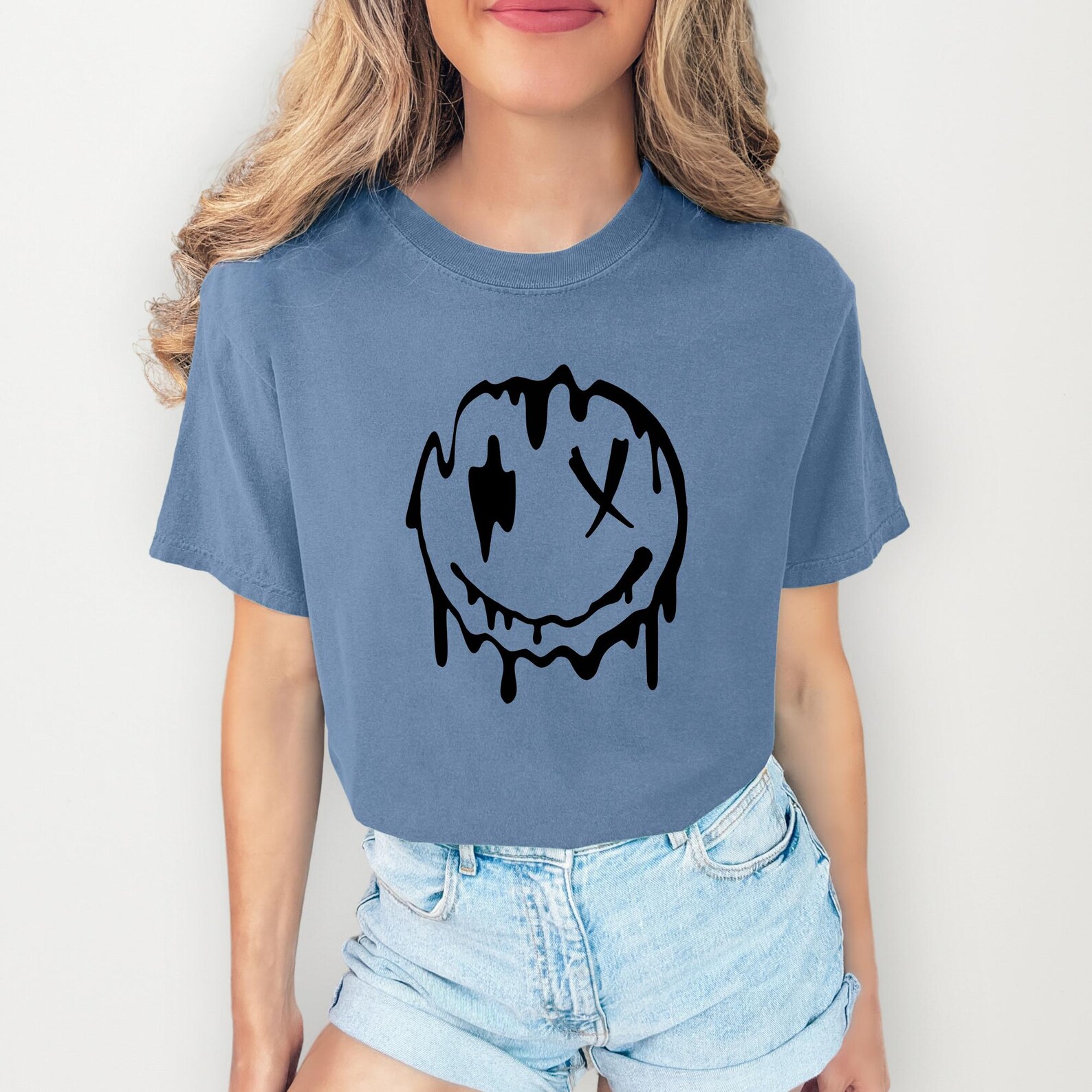 Melting Smiley Face SVG Bundle, Retro Drip Emoji Graphics, Digital ...