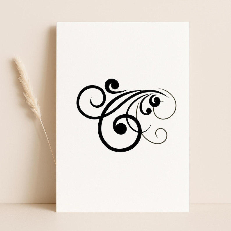 Decorative Swirls SVG Bundle, Elegant Line Flourishes, Wedding Swirl ...