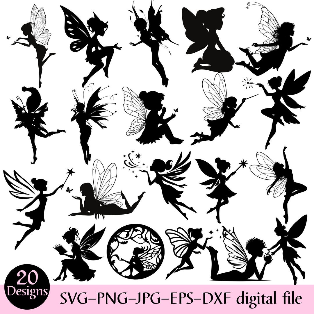 Fee Silhouette SVG-Bundle, FEE SILHOUETTE SVG Megapack, FeenSvg Eps Jpg ...