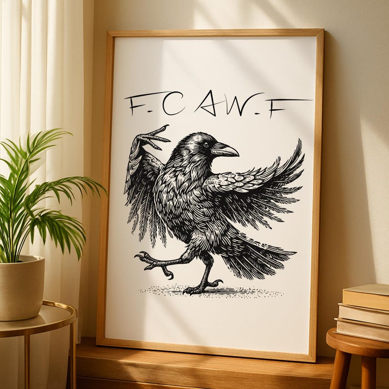 Funny Gothic Raven F-caw-f Design: Dark Bird Humor (digital Download ...