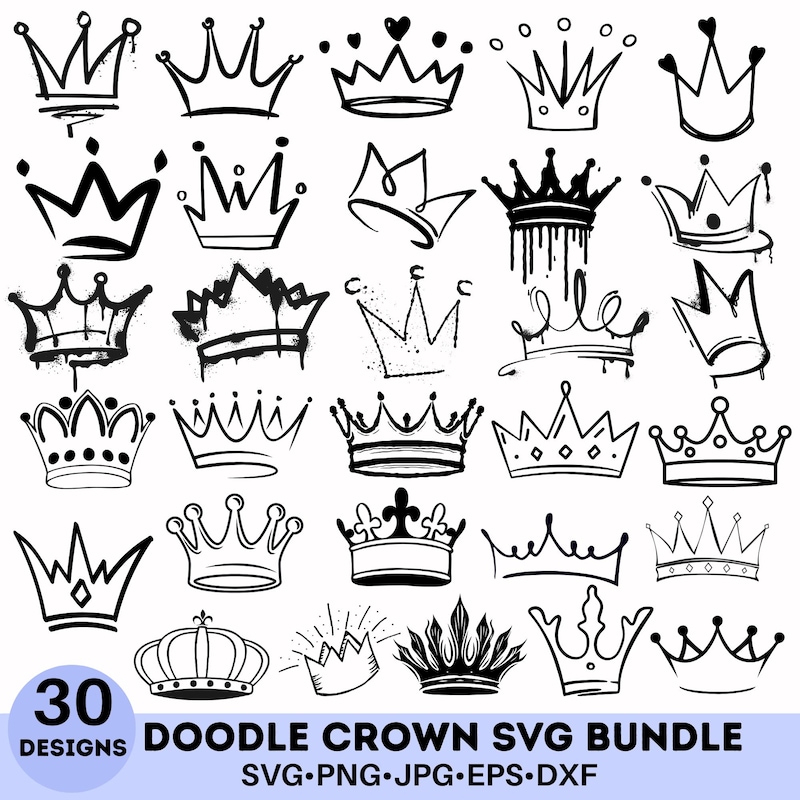 Crown Cartoon Drawing - Etsy