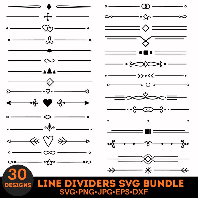 Line Dividers SVG Bundle, Minimal Separator Lines, Clean Borders ...