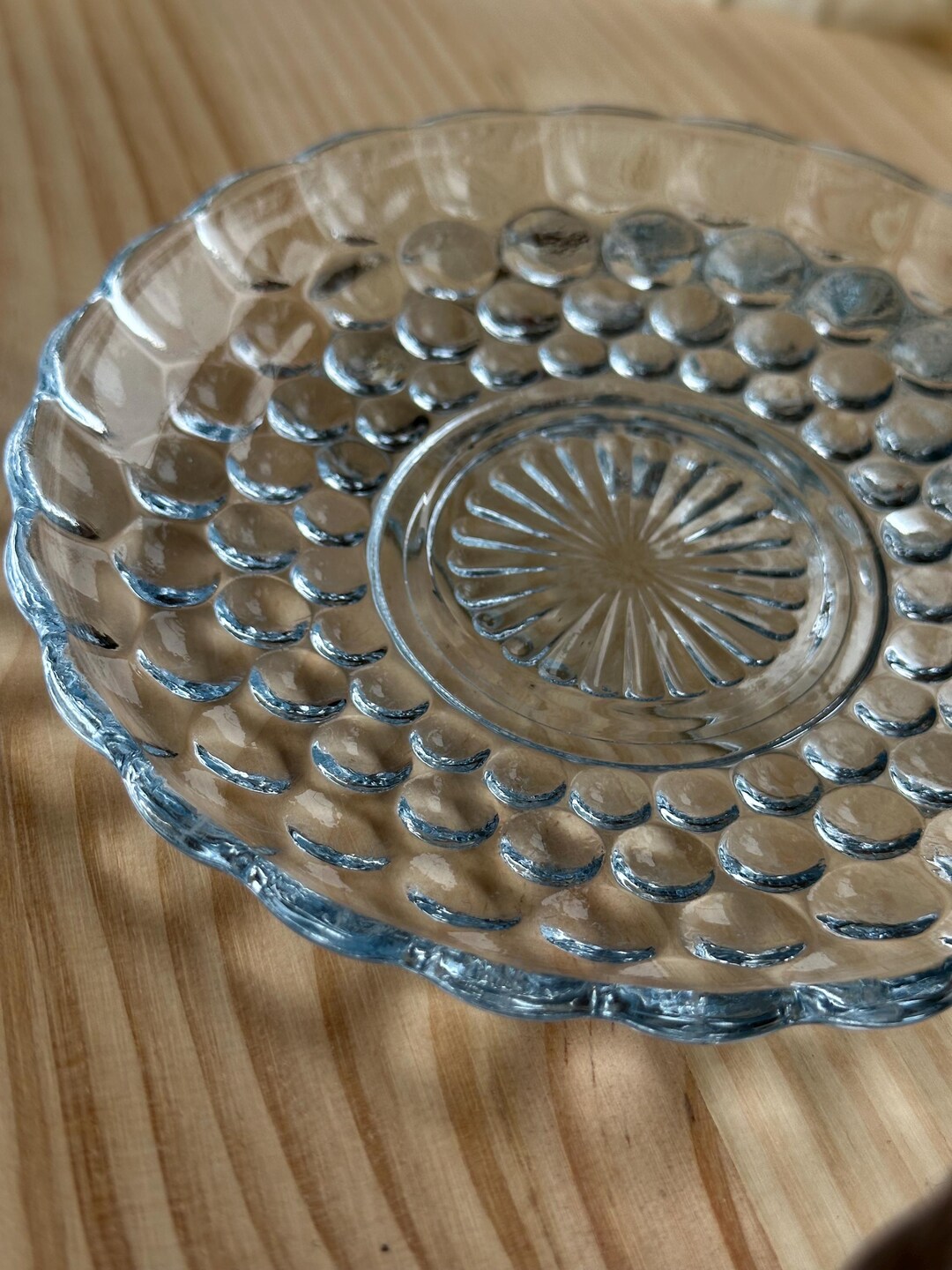 Anchor Hocking Bubble Blue Saucer Plates-set of 7 - Etsy
