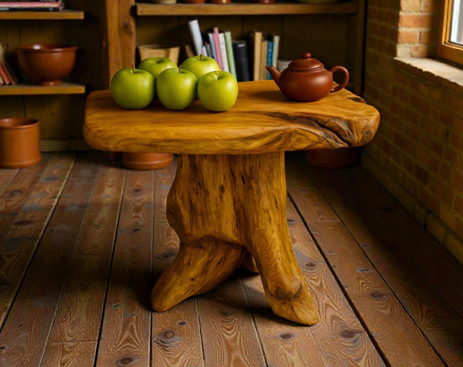 Wabi-sabi Cedar Root Stool Rustic Organic Wood Side Table Hand-carved ...