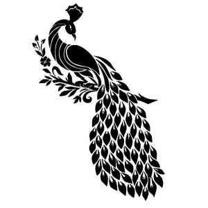 Large Peacock Stencil for Walls Painting, Peacock Bird Big Spray Paint ...