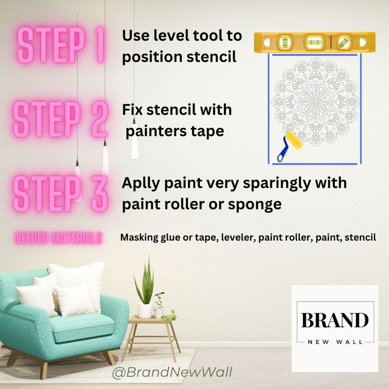 Large Mandala Stencil for Walls Painting, Large Spray Paint Stencils ...