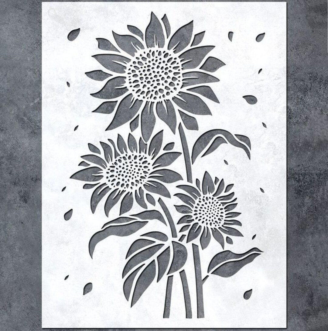Large Flower Stencil for Walls Painting, Sunflower Big Spray Paint ...