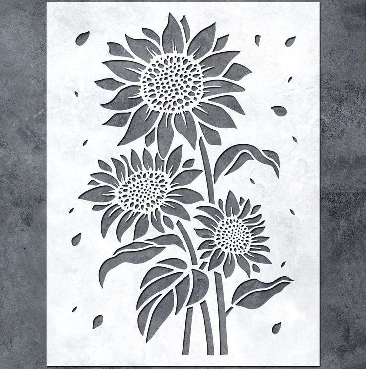 Large Flower Stencil for Walls Painting, Sunflower Big Spray Paint ...