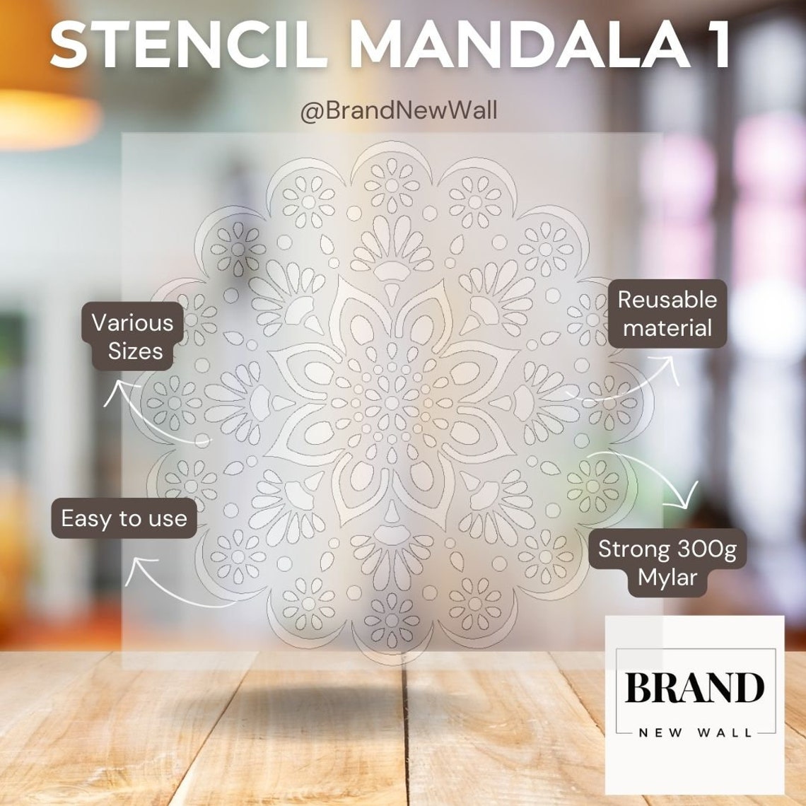 Large Mandala Stencil for Walls Painting, Large Spray Paint Stencils ...