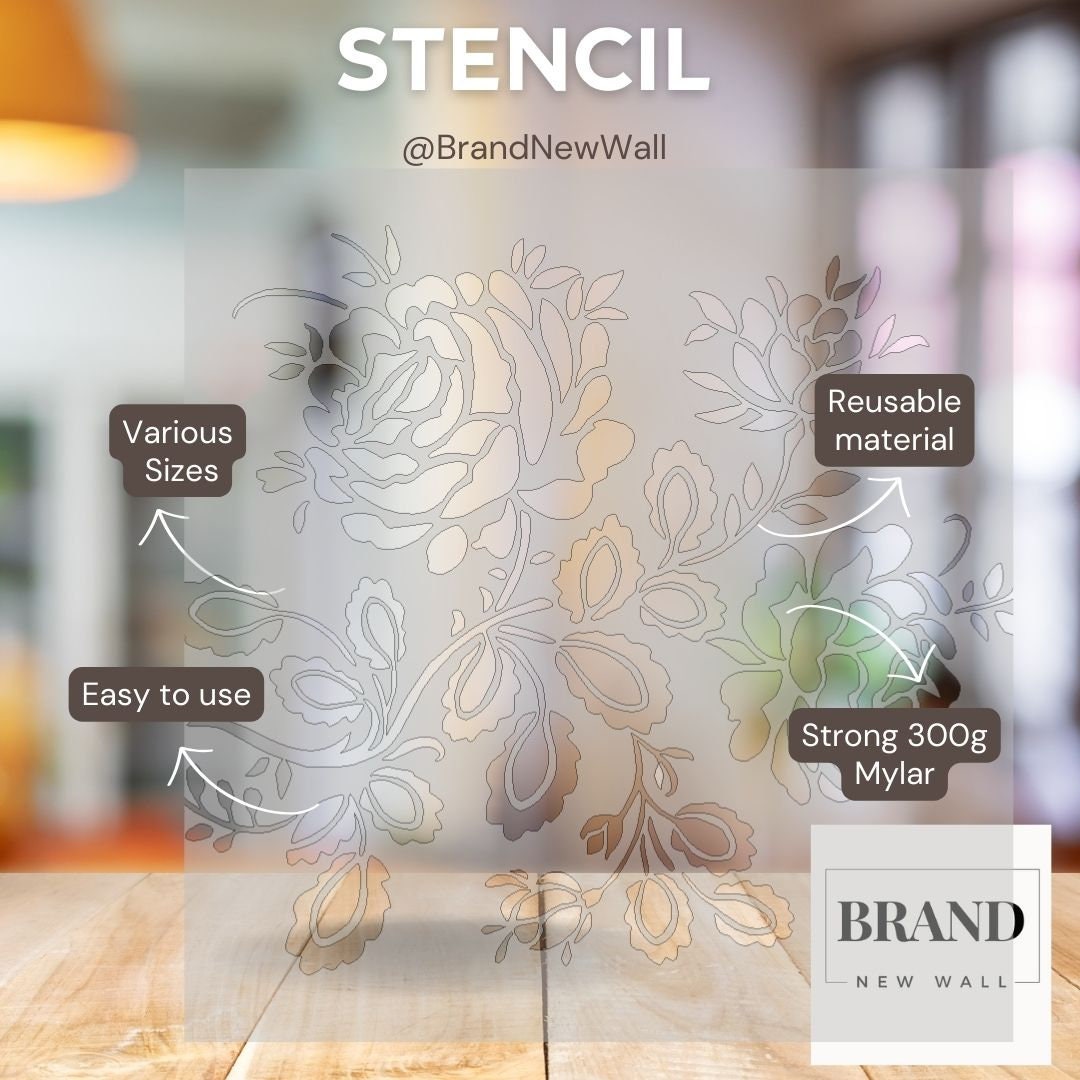 Large Rose Stencil for Walls Painting, Large Flower Paint Stencils ...