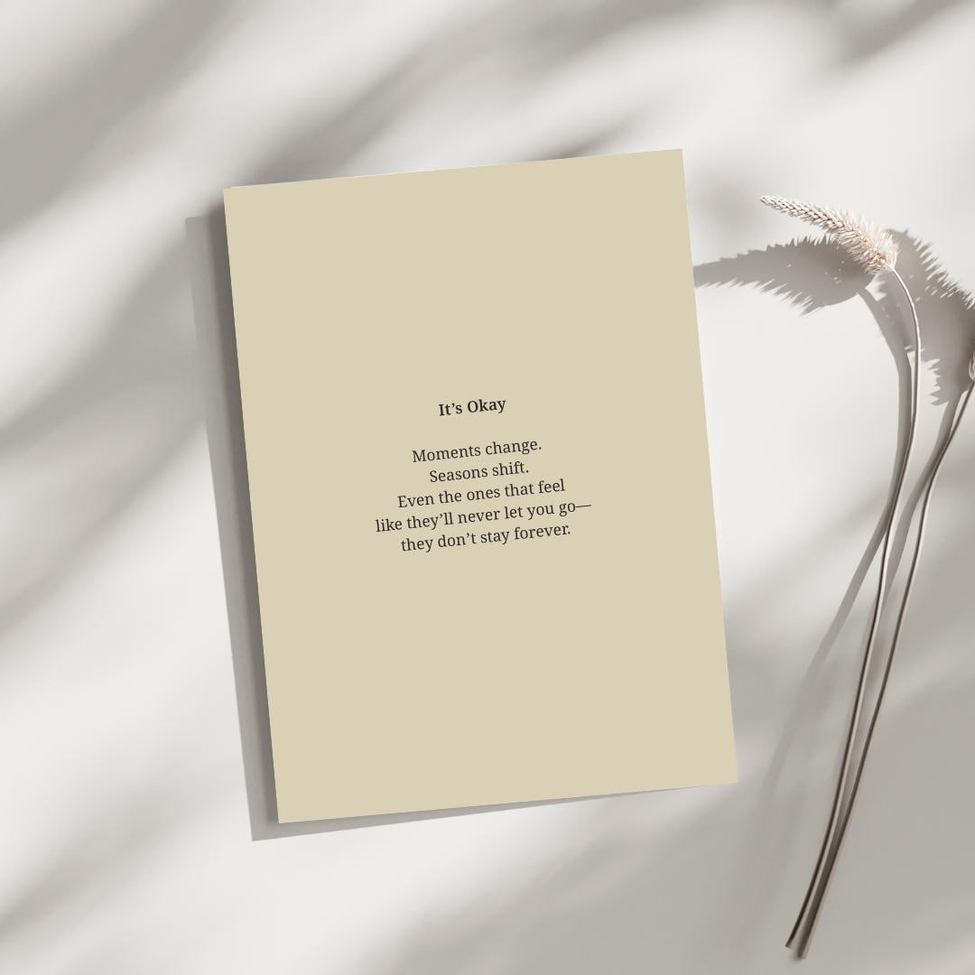 Healing Poem Art Print: It's Okay- Encouraging Excerpt Flat Card ...