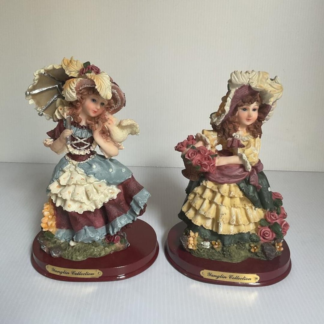 Vintage Yanglin Collection Victorian Lady Figurine Lot of 2 1990s ...