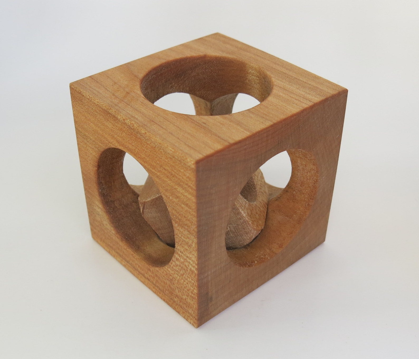 Cube-in-a-cube, Hand Crafted Wooden Desk Ornament - Etsy