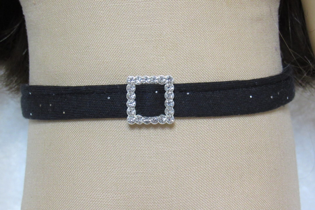 18 Inch Doll Belt: Black Cotton With Sparkle, Square Buckle - Etsy