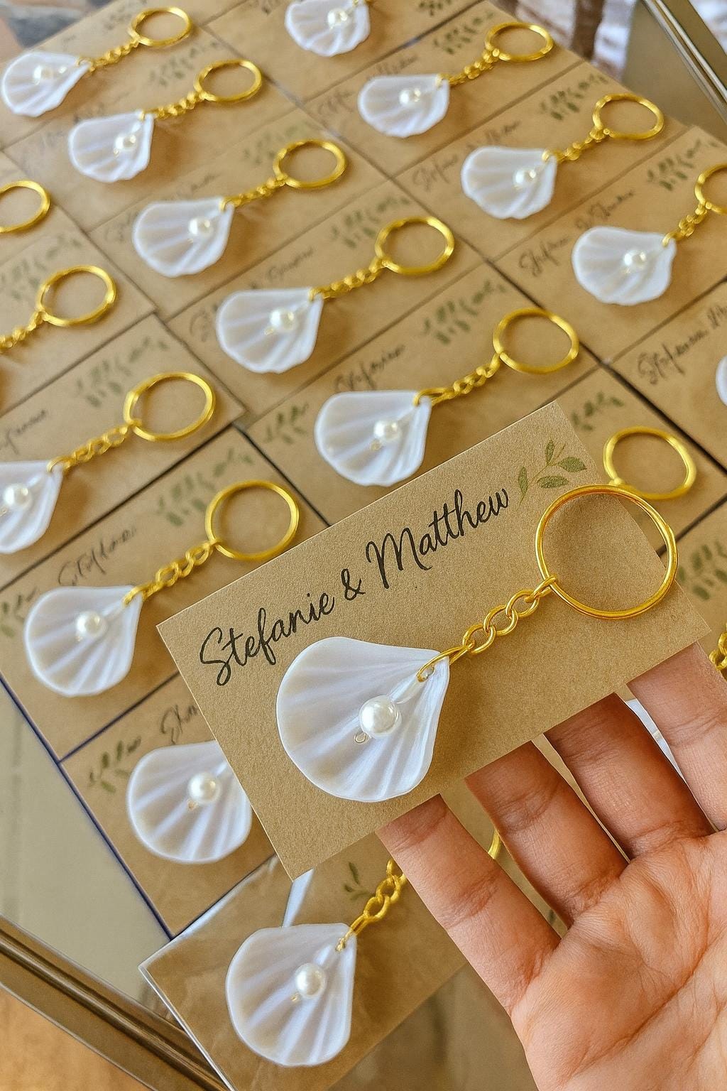 Personalized Wedding Keychain Favors, Bridal Shower Keepsake (20 Pieces ...