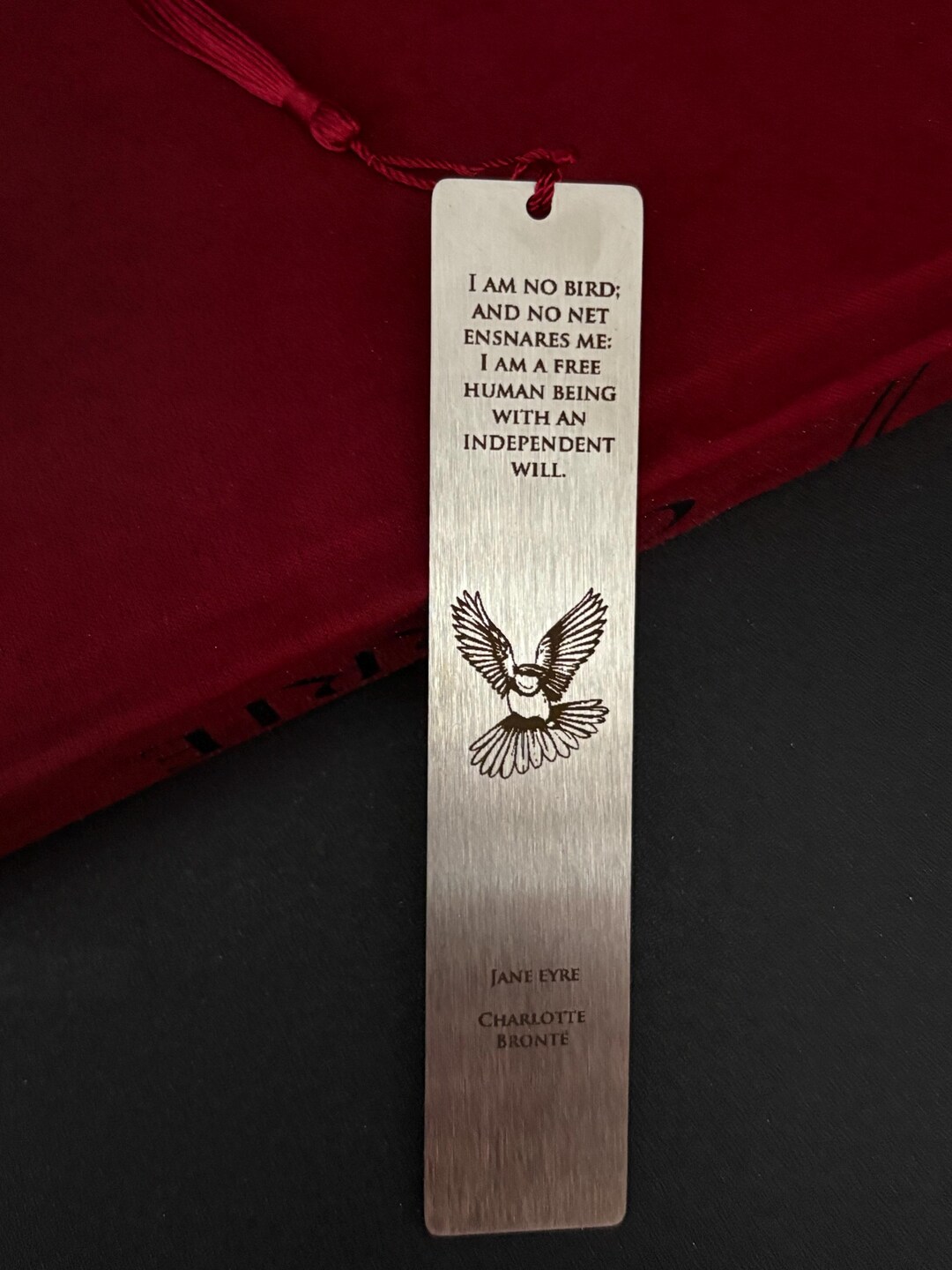 Personalised Jane Eyre Bookmark – Engraved Stainless Steel Literary ...