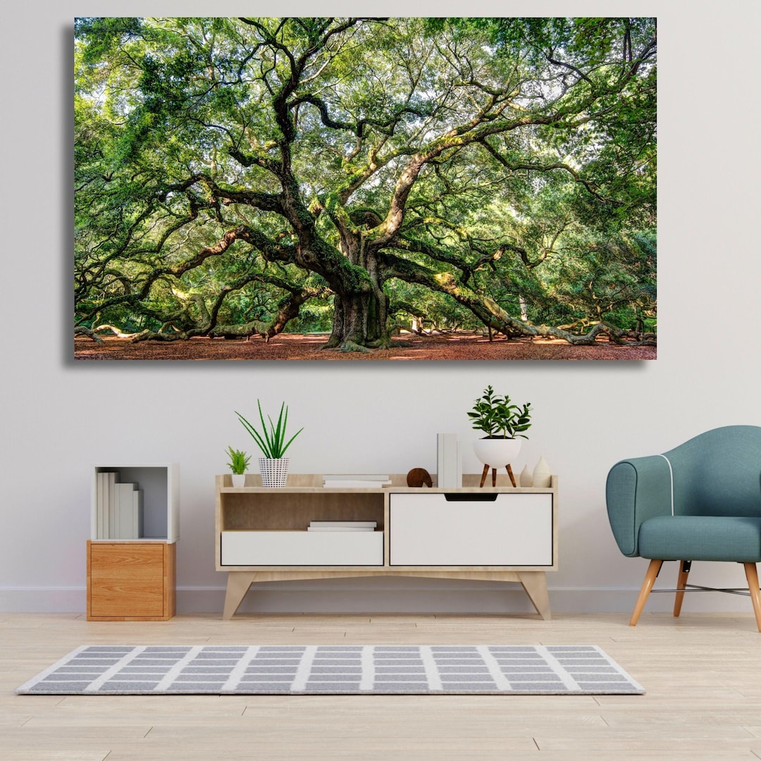 CANVAS WALL DESIGN Angel Oak Tree Canvas Wall Art Large Canvas Wall Art ...