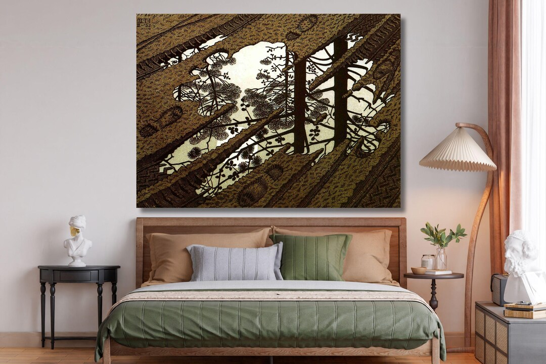Puddle by Maurits Cornelis Escher Canvas Wall Art, Escher Canvas Print ...