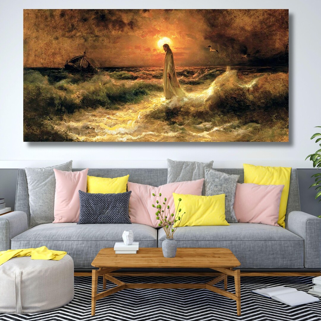 Jesus Walking on Water Canvas Print: Julius Von Klever Art - Etsy