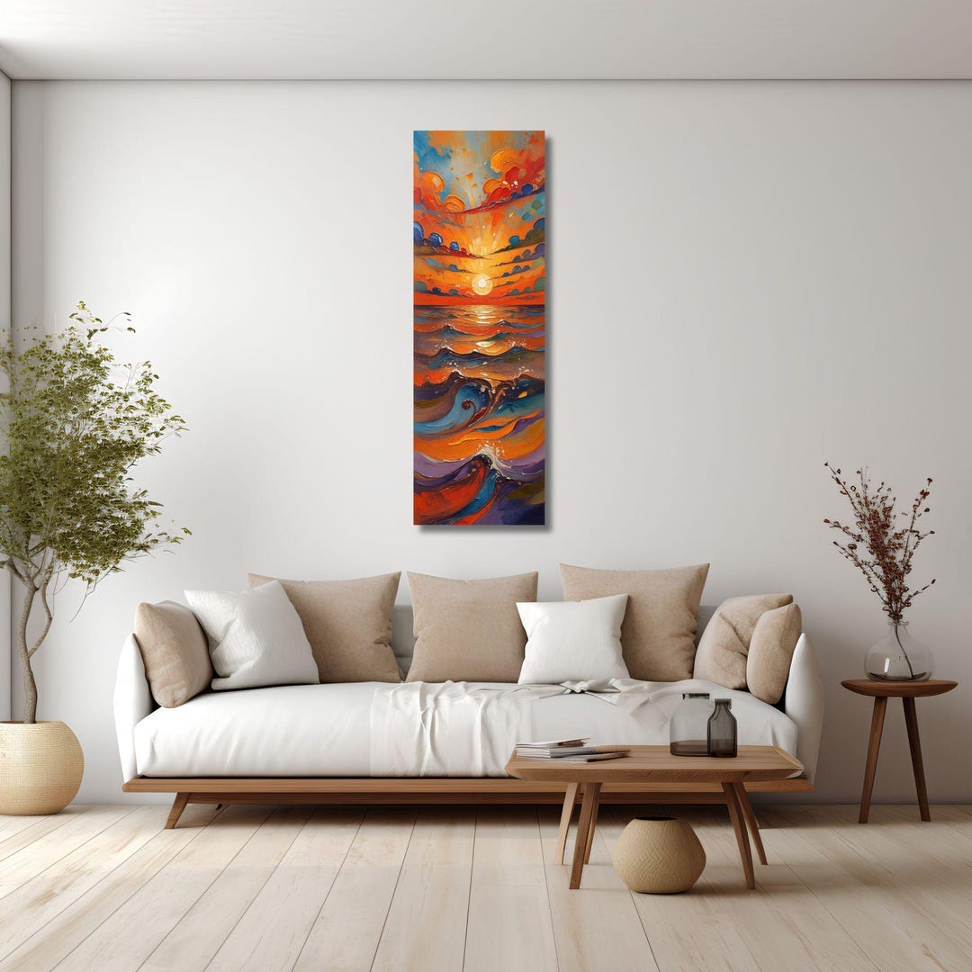 Sunrise Wood Wall Art Above Bed Decor Canvas Wooden Long Sunshine ...