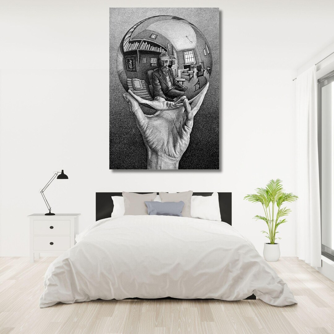 Hand With Reflecting Sphere by Maurits Cornelis Escher Canvas Art ...