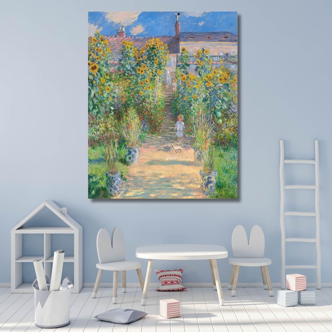 Claude Monet the Artist's Garden at Vétheuil (1880) by Monet Canvas ...