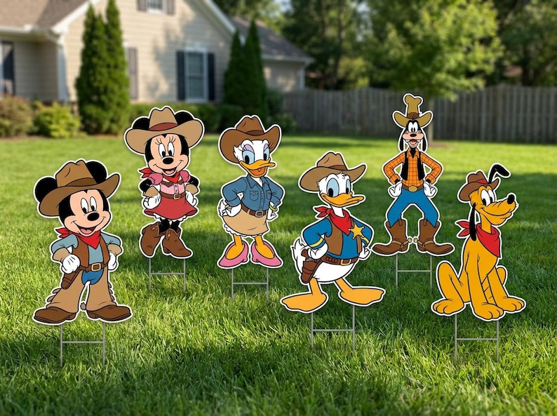 First Rodeo Mickey Mouse Cutouts Cowboy Cowgirl Birthday Party, Wild ...