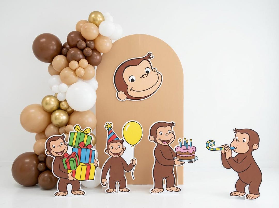 Curious George Cutout Standee Decor Props Birthday Party Photo Prop ...