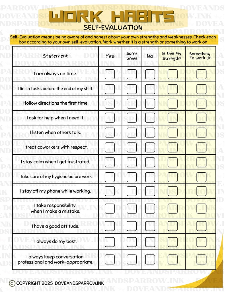 7 Printable Work Habits Bundle – Soft Skills Worksheets for Career ...