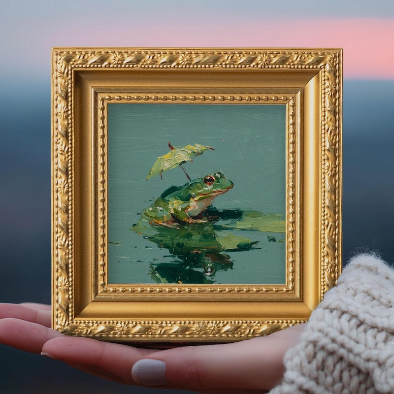 Mini Framed Art Frog - Etsy