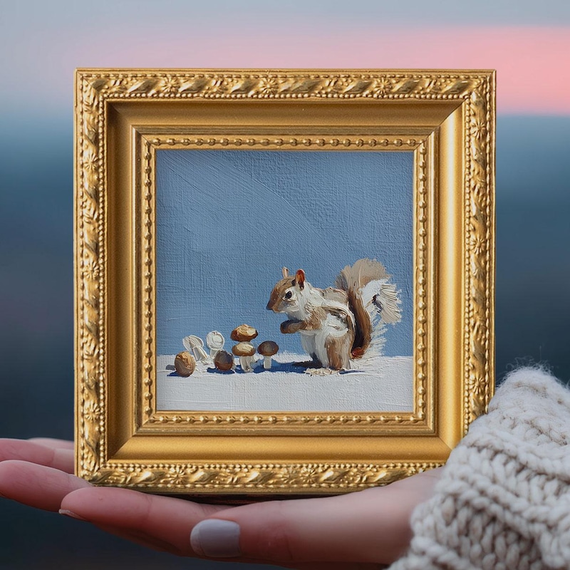 Squirrel Painting Framed - Etsy