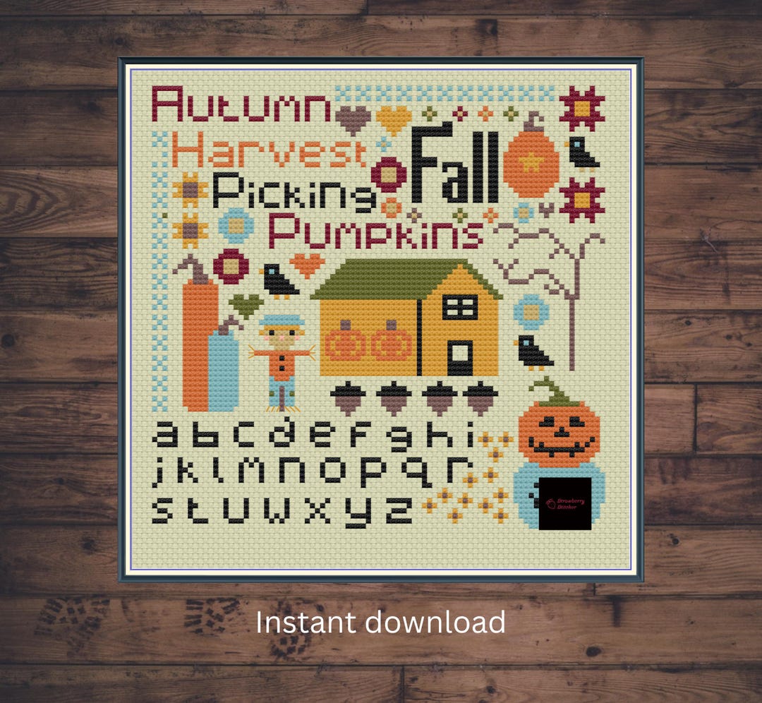 Autumn ABC Cross Stitch Pattern (digital Download) - Etsy